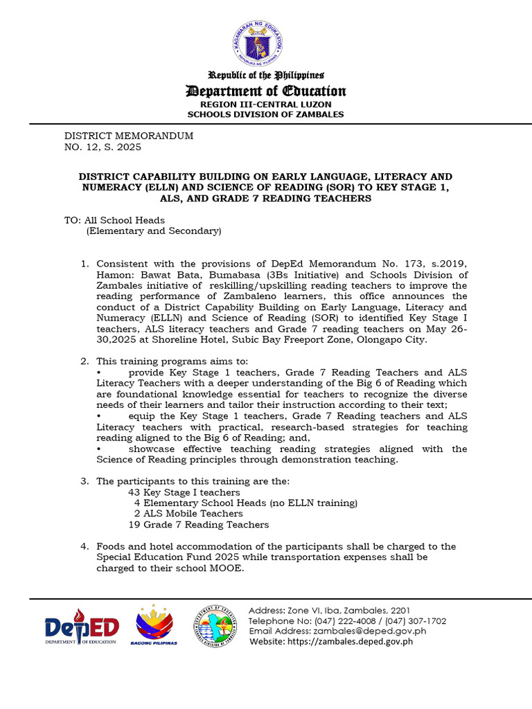 District Training on Elln and Science of Reading | PDF | Phonics ...