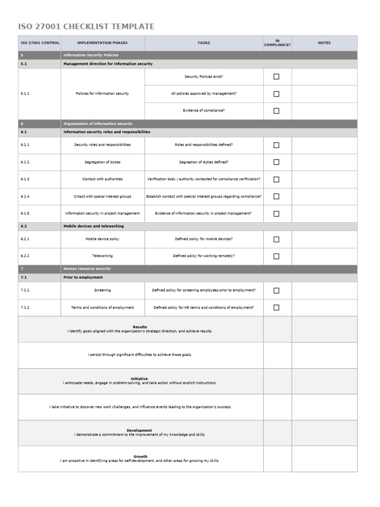 IC ISO 27001 Checklist 10838 | PDF | Information Security | Project ...