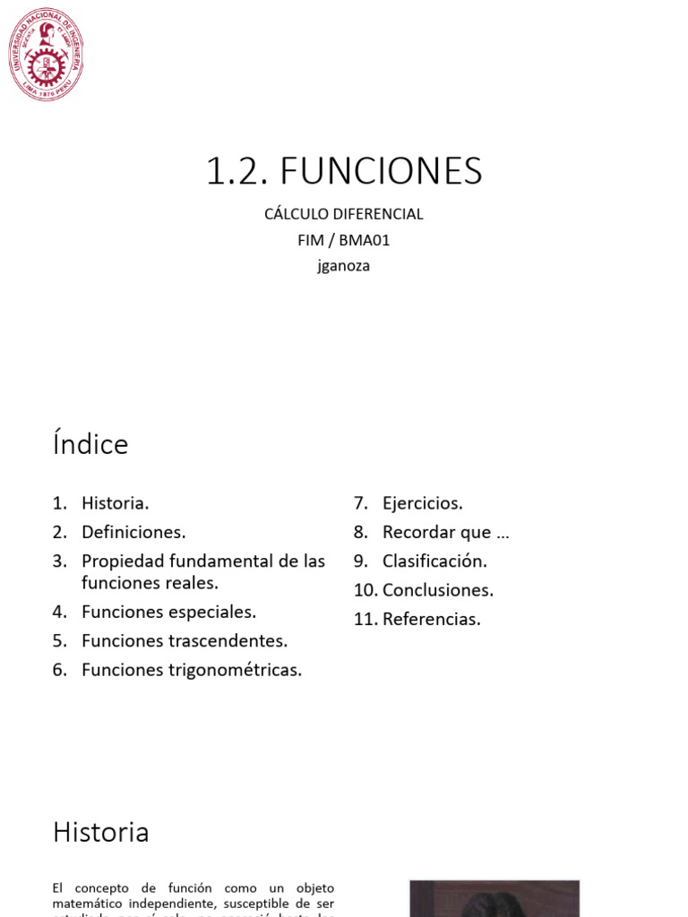 1 2 - Funciones Trascend y Trigonom | PDF | Función (Matemáticas) | Variable (Matemáticas)