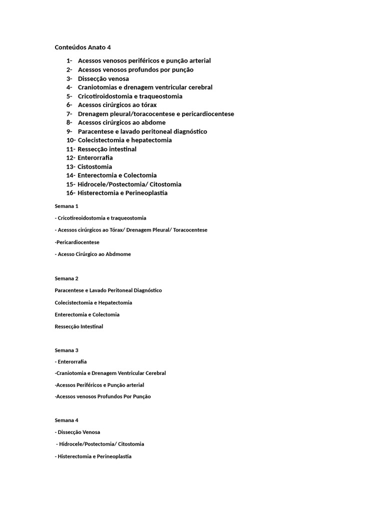 Conteúdos Anato 4 . | PDF