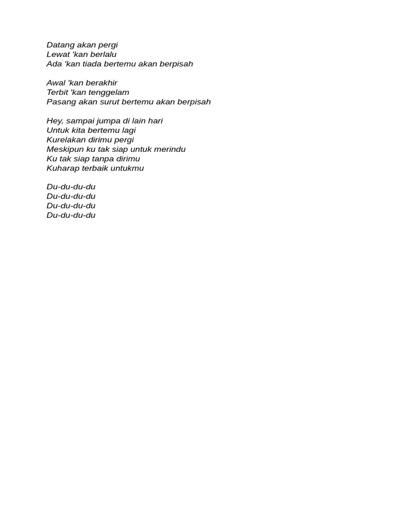 Lirik Lagu Perpisahan | PDF