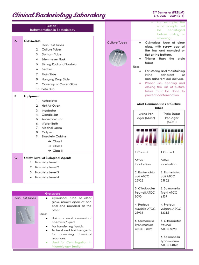 ClinBac Lab Lesson 1234567 | PDF | Sterilization (Microbiology ...