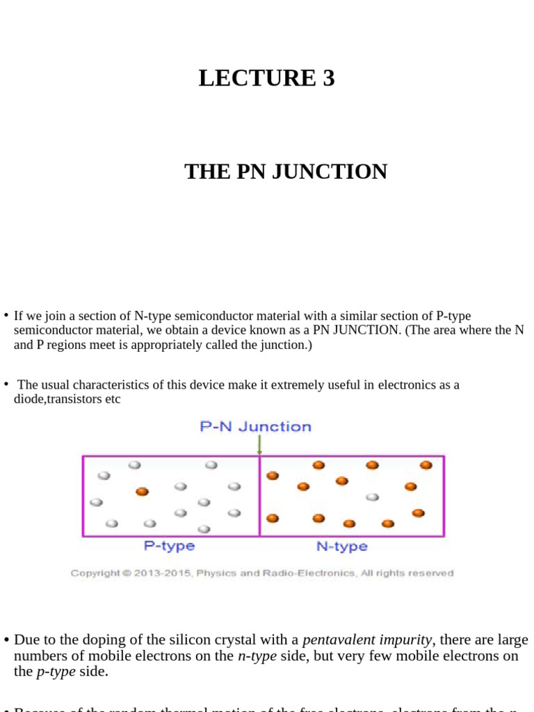 Lecture 3 Ee201 | PDF | Doping (Semiconductor) | P–N Junction