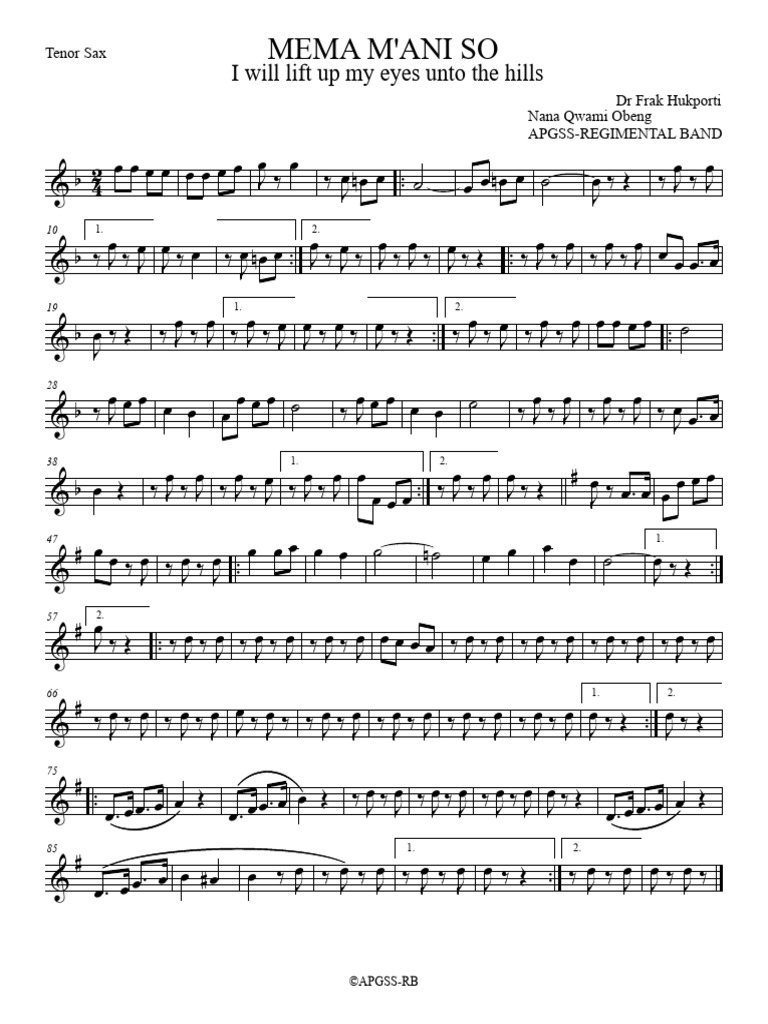 Mema M'ani So Tenor Sax | PDF
