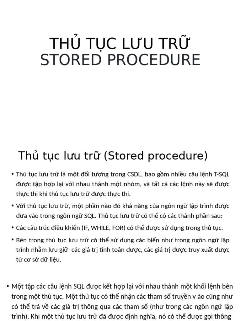 SQL S D NG Procedure | PDF