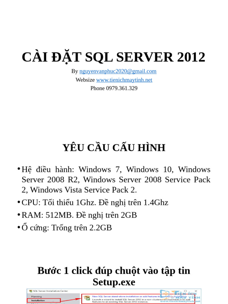 Cài Đặt SQL Server 2012 | PDF