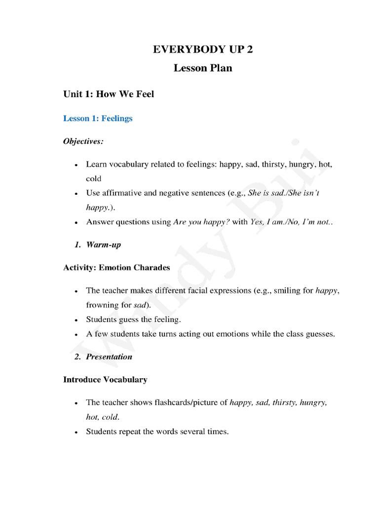 Lesson Plan Everybody Up 2 (L) | PDF