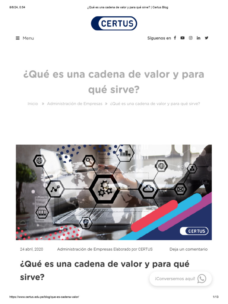 Definición y Función de la Cadena de Valor | PDF | Cadena de valor ...