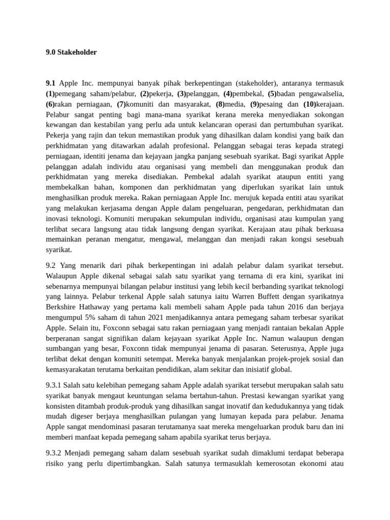 Apple Inc. Stakeholder | PDF