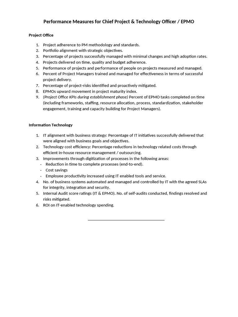 CPTO PM Measures | PDF