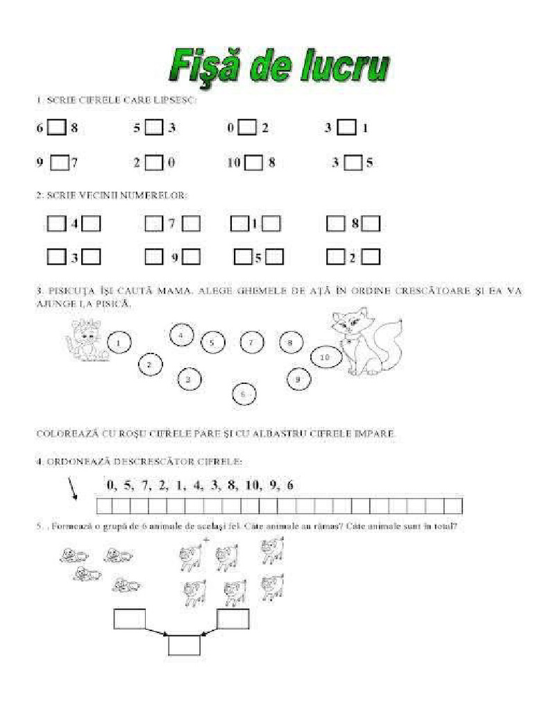 Fisa de Lucru Matematica | PDF