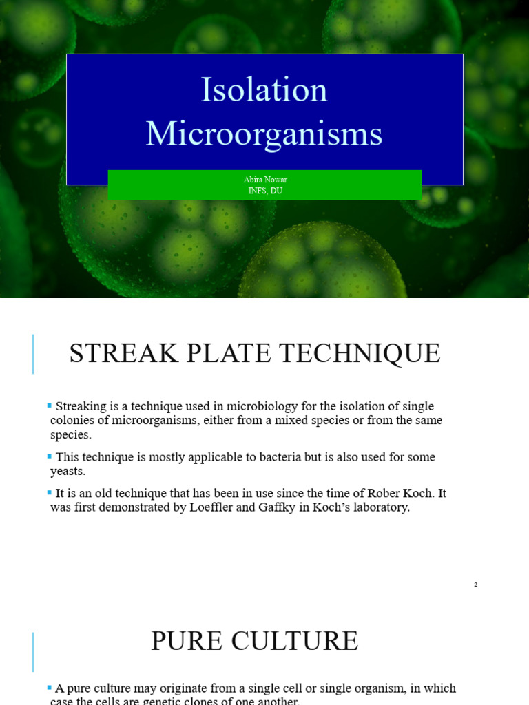 Topic 3 Isolation of Microbes | PDF | Colony Forming Unit | Biology