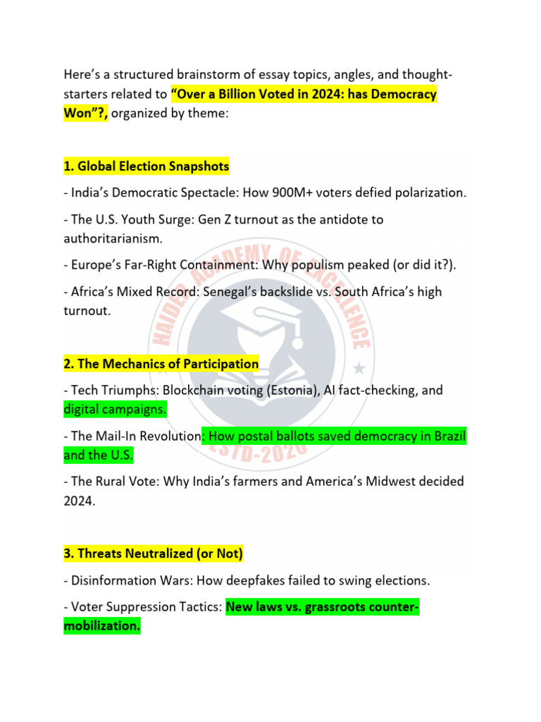New Essays Themes Outline For CSS26 KPKPMS and CCE SINDH by Haider ...