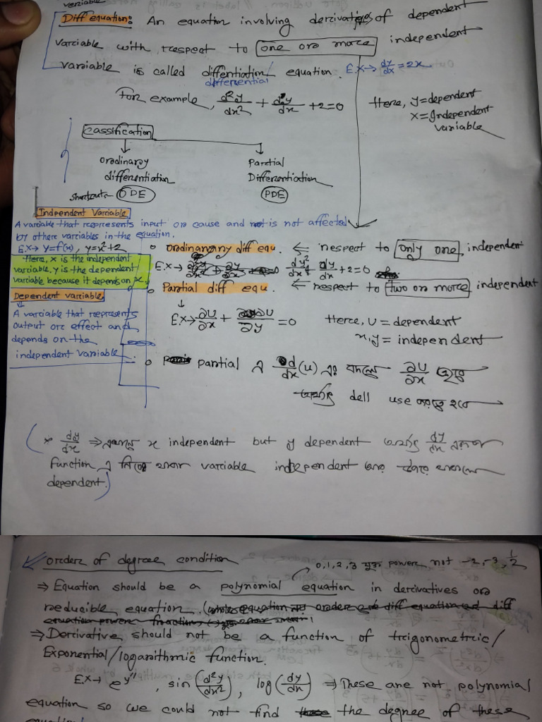 Degree & Order of Diff Equ (Math 102) | PDF