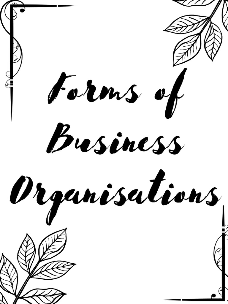 Forms of Business Organisations | PDF
