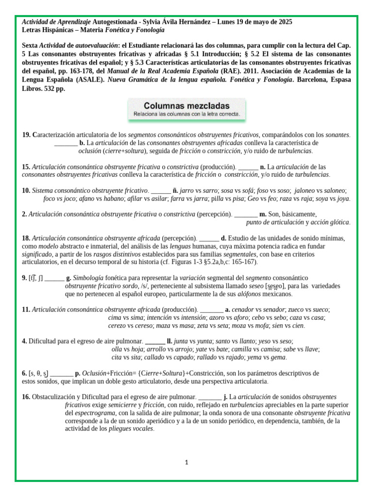 Columnas Cruzadas Cap 5 Parágrafos 5.1 A 5.3 | PDF | Voz humana ...