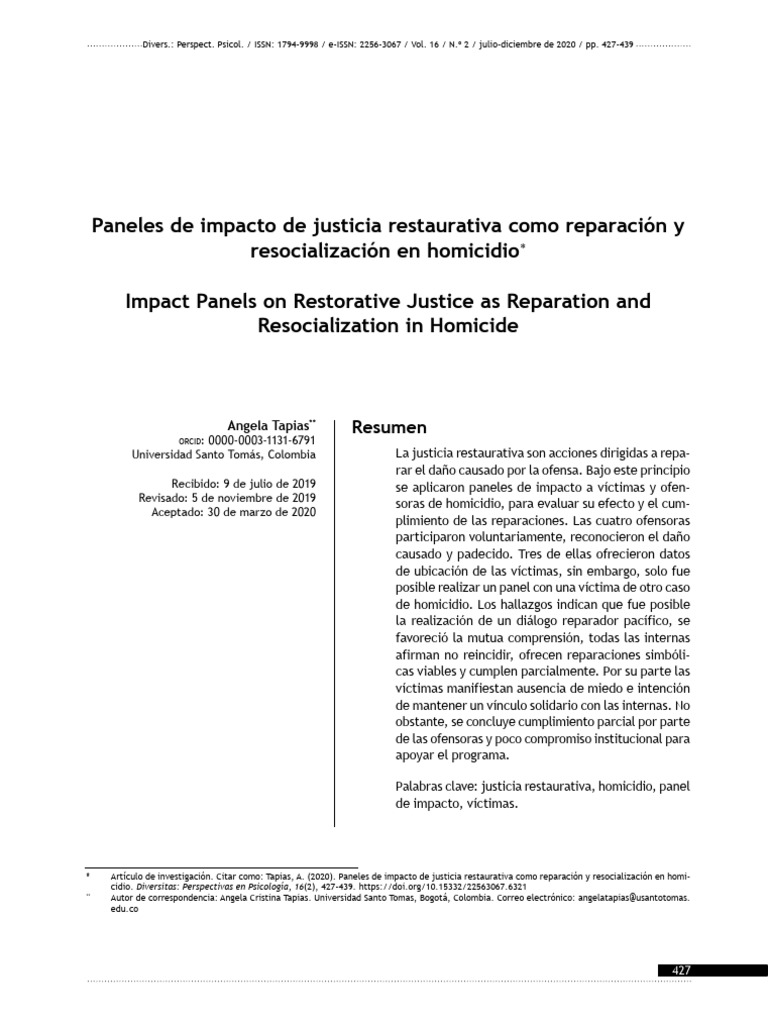 Mcaguilar, Diversitas Vol16 No2 - WEB-207-219 | PDF | Perdón | Sicología