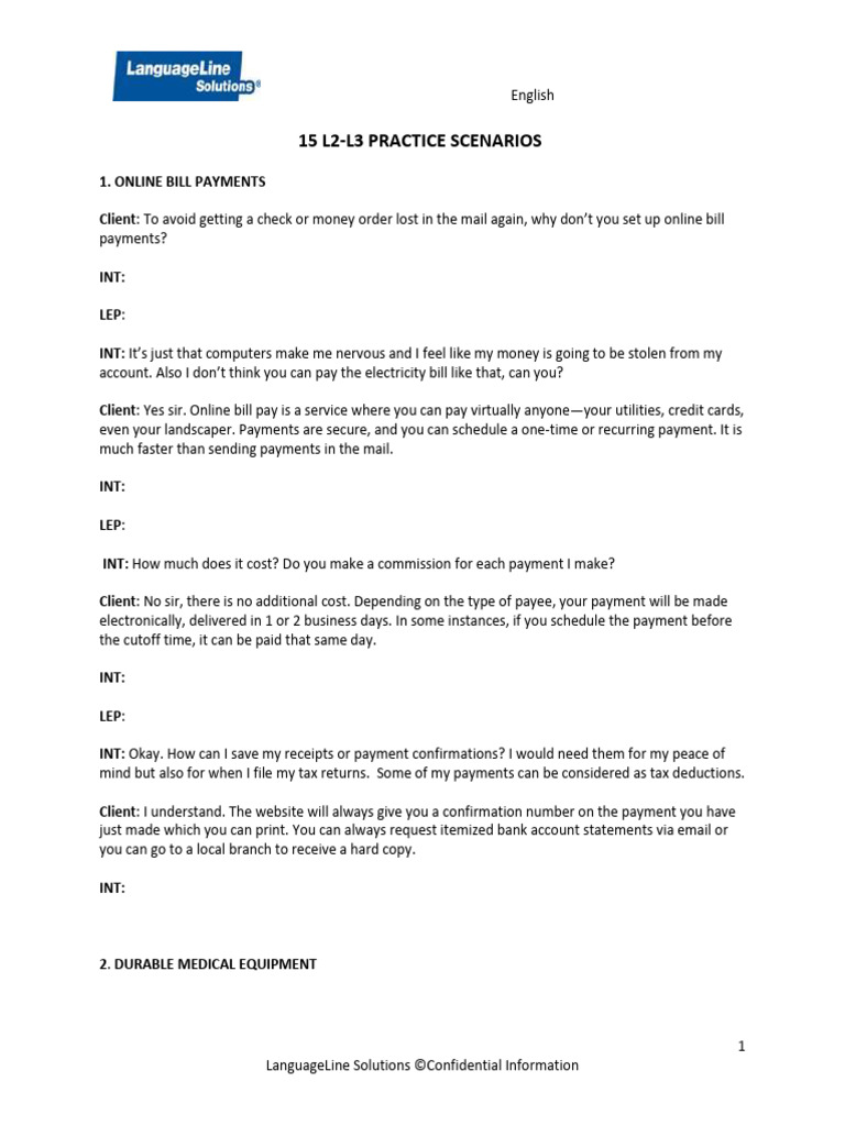 #5 - 15 l2-l3 Practice Scenarios-Eng - 2018 | PDF | Payments | Credit Card