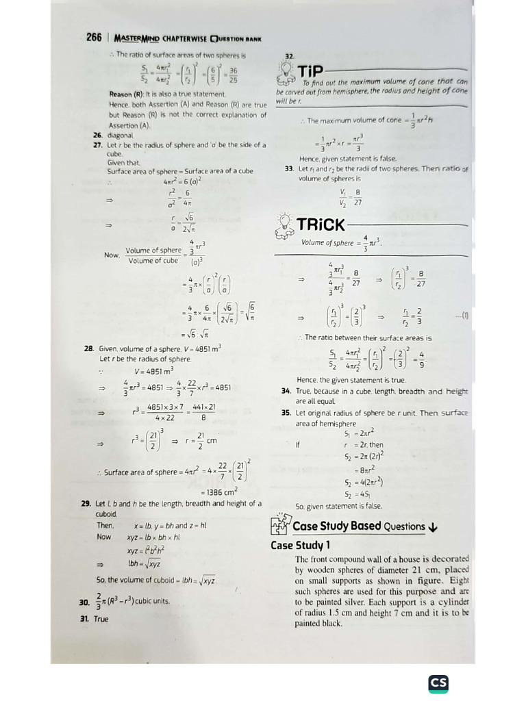 CH 12 Surface Area and Volume | PDF