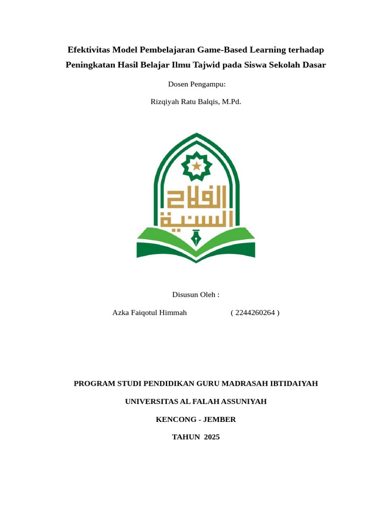 Efektivitas Model Pembelajaran Game | PDF