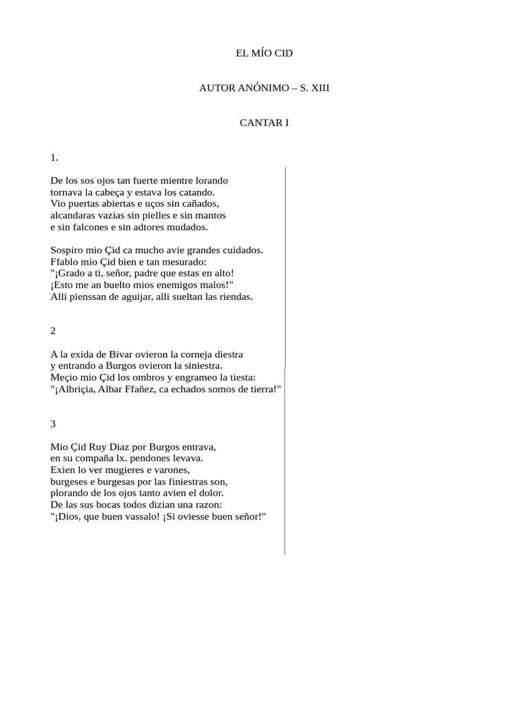 Traducir El Cid | PDF