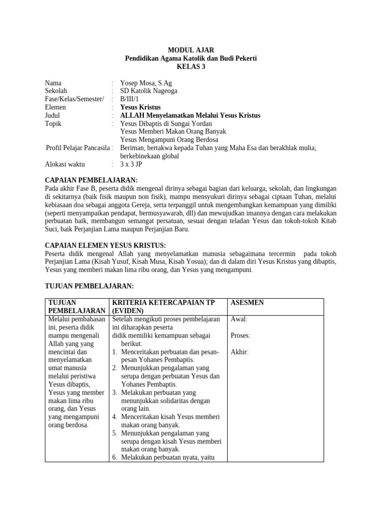 Modul Ajar Yos Bab 3 | PDF