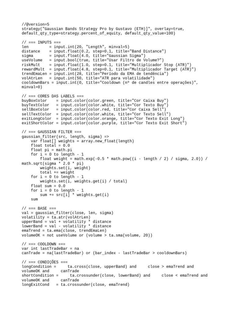 Gaussian Bands Trading Strategy for ETH | PDF | Signal Processing ...