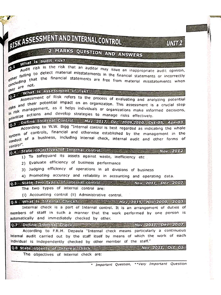 Risk Assessment and Internal Control | PDF | Internal Control | Risk