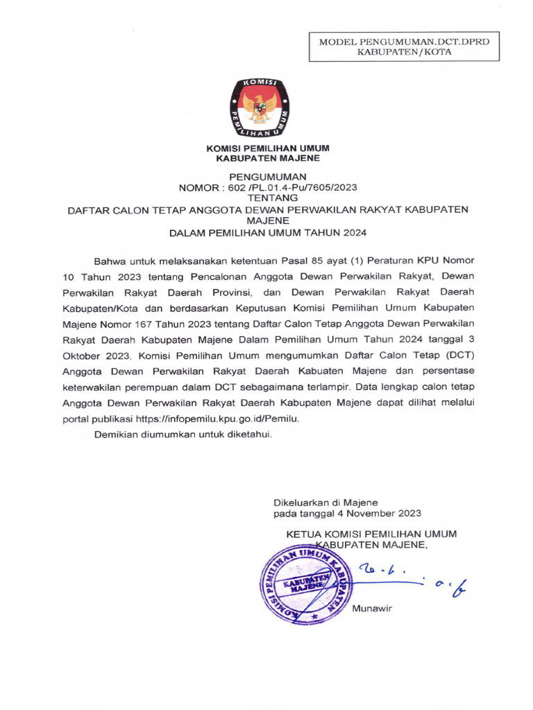 Pengumuman DCT | PDF