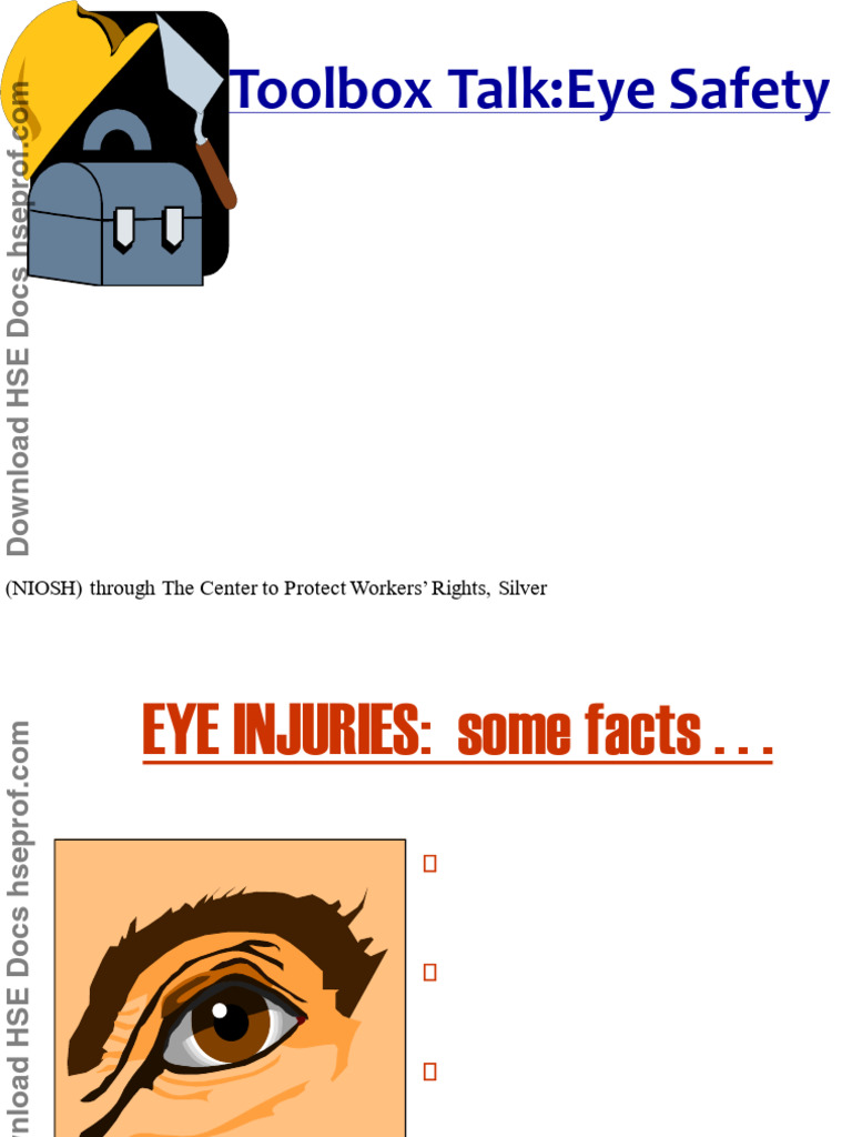 Tool Box Talk Eye Safety | PDF | Occupational Safety And Health | Safety