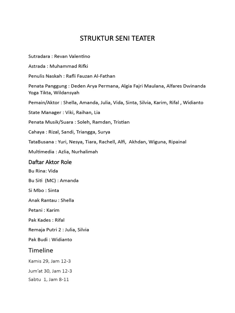 Struktur Seni Teater 2 | PDF