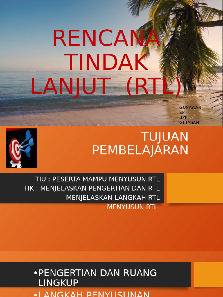 Rencana Tinda Lanjut (RTL) B | PDF