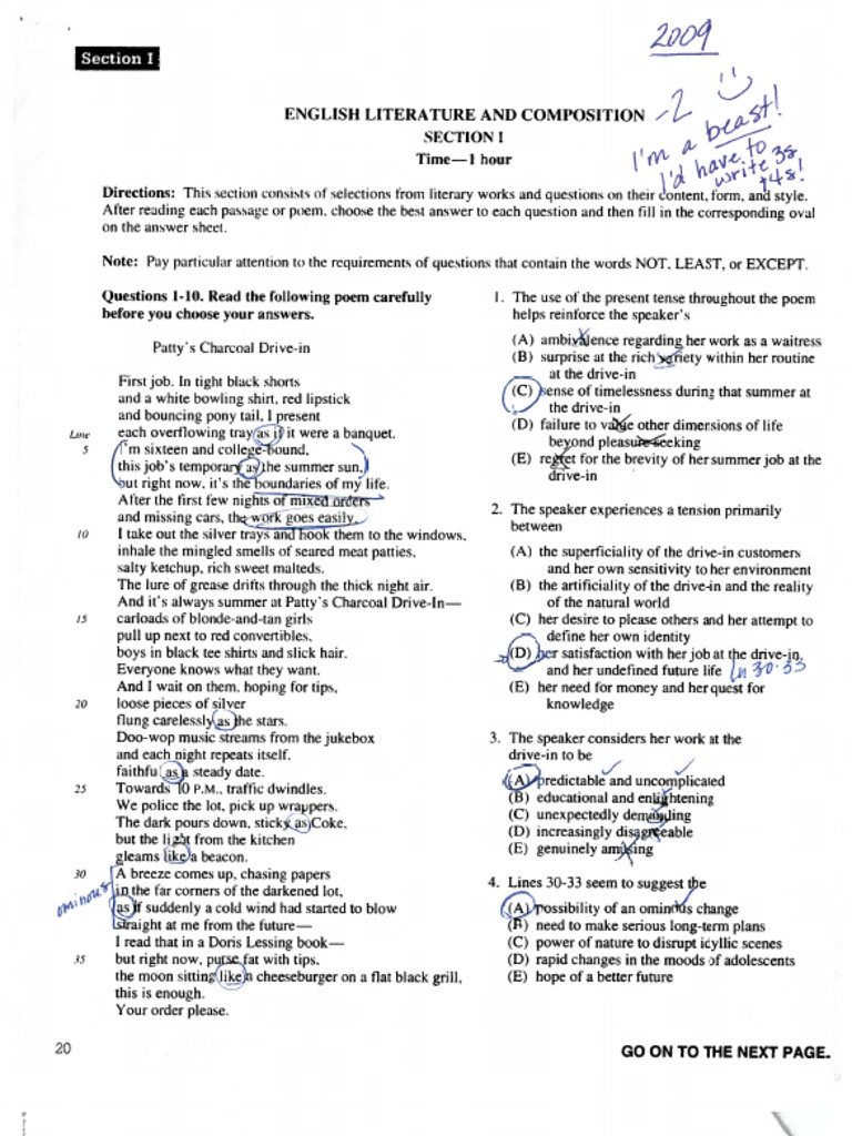 AP Lit Multiple Choice 2 | PDF
