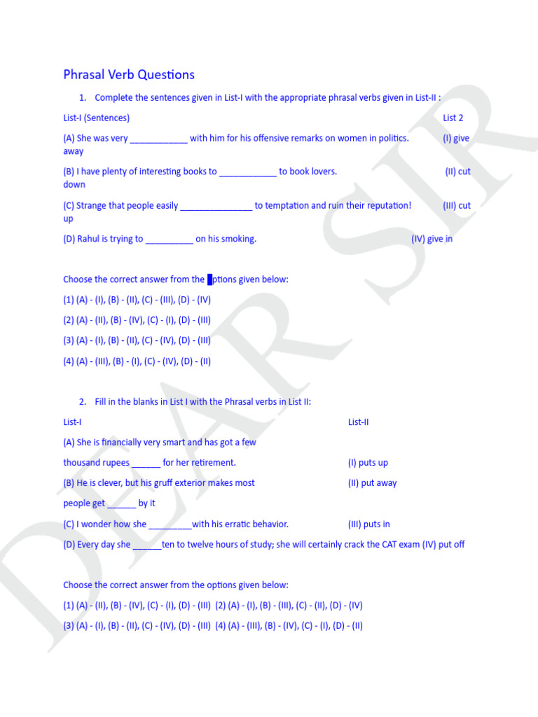 Phrasal Verbs Sets | PDF