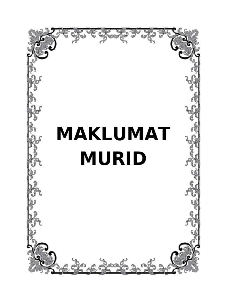 Cover Portfolio Murid Prasekolah | PDF