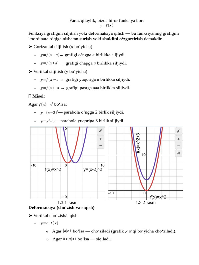 Surish Shaklini o Zgartirish: y F X A | PDF