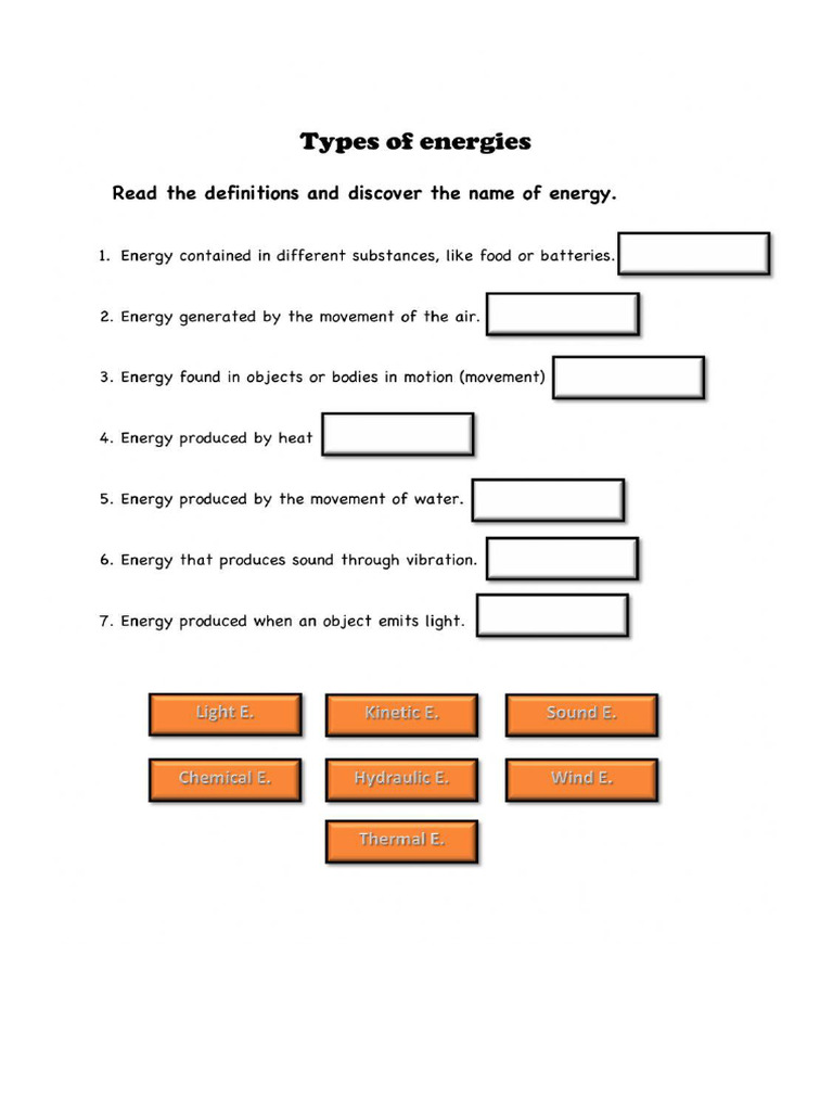 Science Stage 3-Type of Energy | PDF