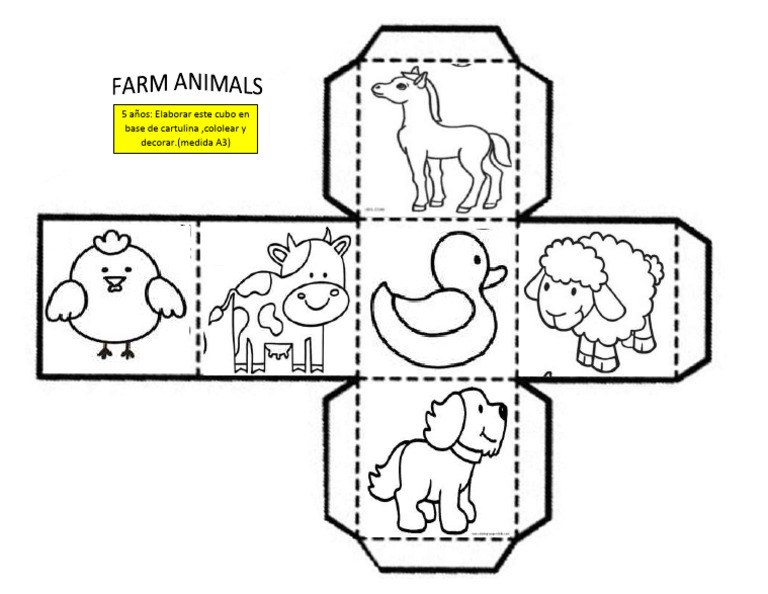 Farm Animals Cube 5a | PDF
