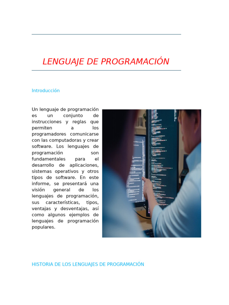 Lenguaje de Programación | PDF | Lenguaje de programación | Programación de computadoras
