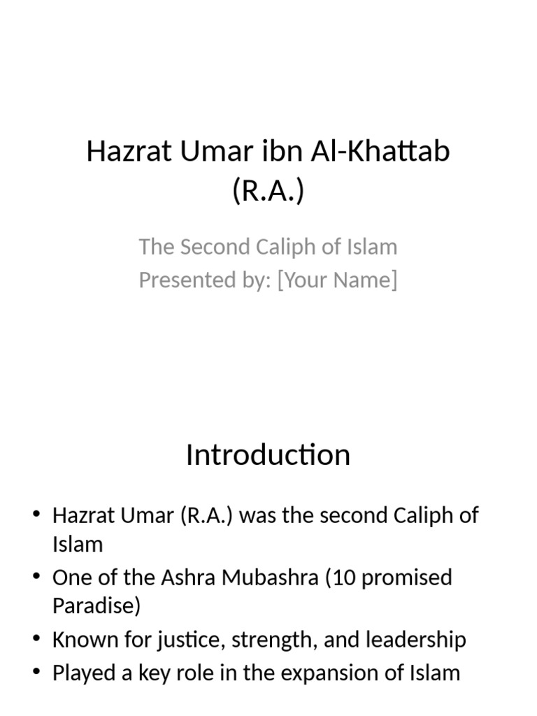 Hazrat Umar: Second Caliph of Islam | PDF