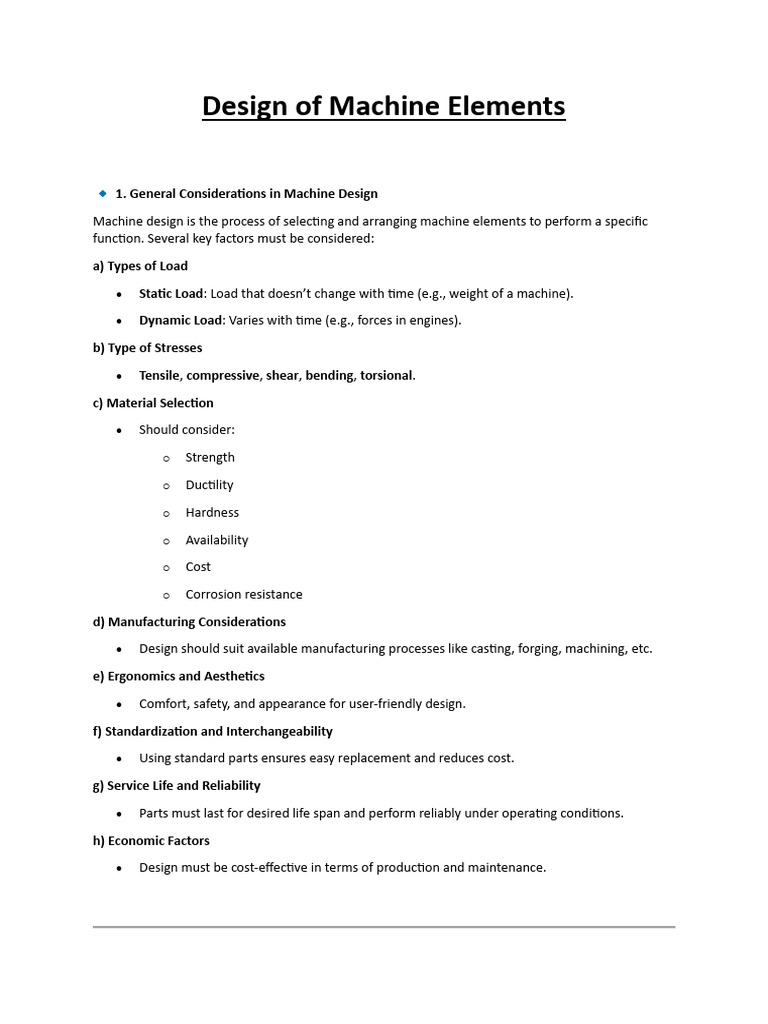 Design of Machine Elements | PDF | Strength Of Materials | Stress (Mechanics)