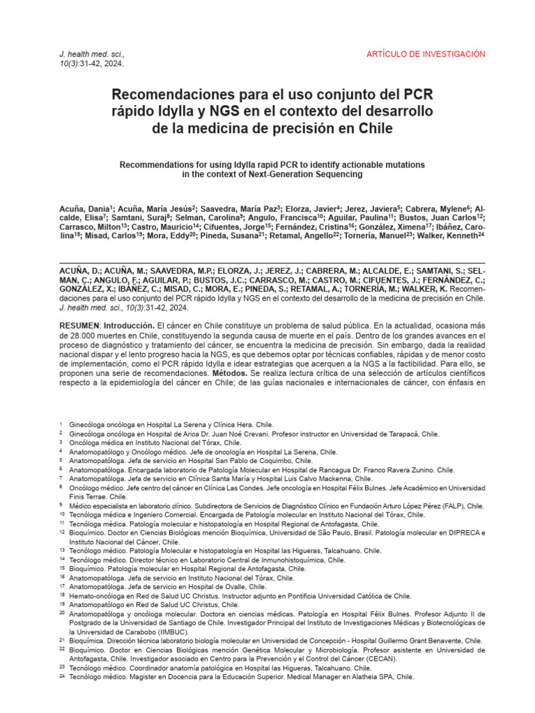Uso de Idylla y NGS en Medicina de Precisión | PDF | Cáncer | Secuencia ADN