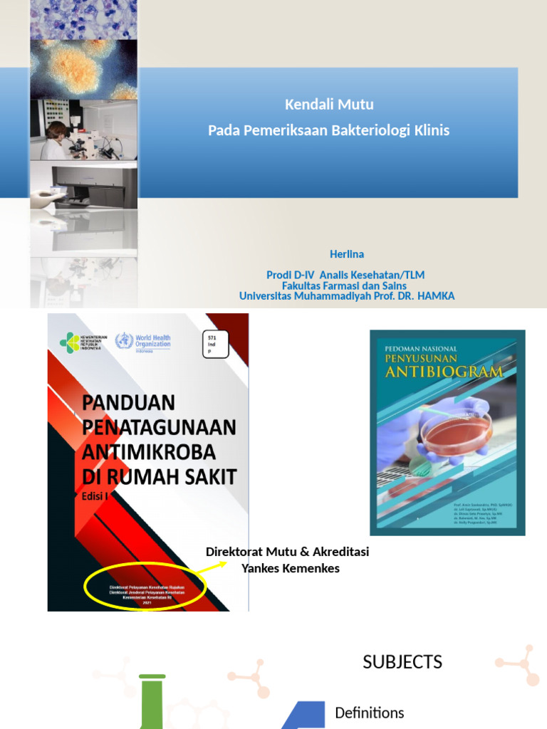 Minggu 3 Dan 4 - Validasi Dan Kendali Mutu Lab Mikro | PDF | Growth Medium | Microbiology