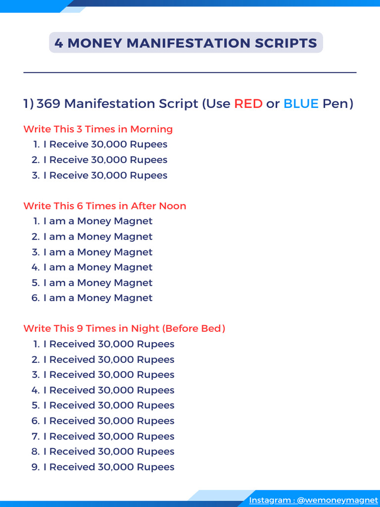 BONUS#2 - Money Manifestation Scripts | PDF | Currency
