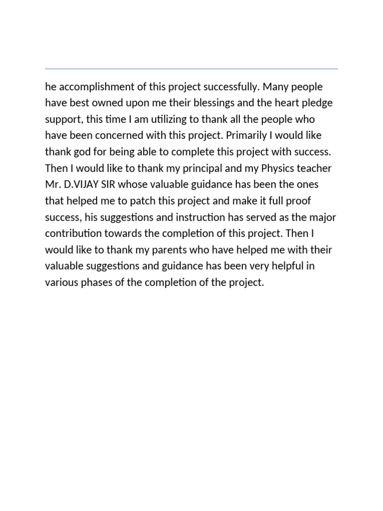 He Accomplishment of This Project Successfully PE | PDF