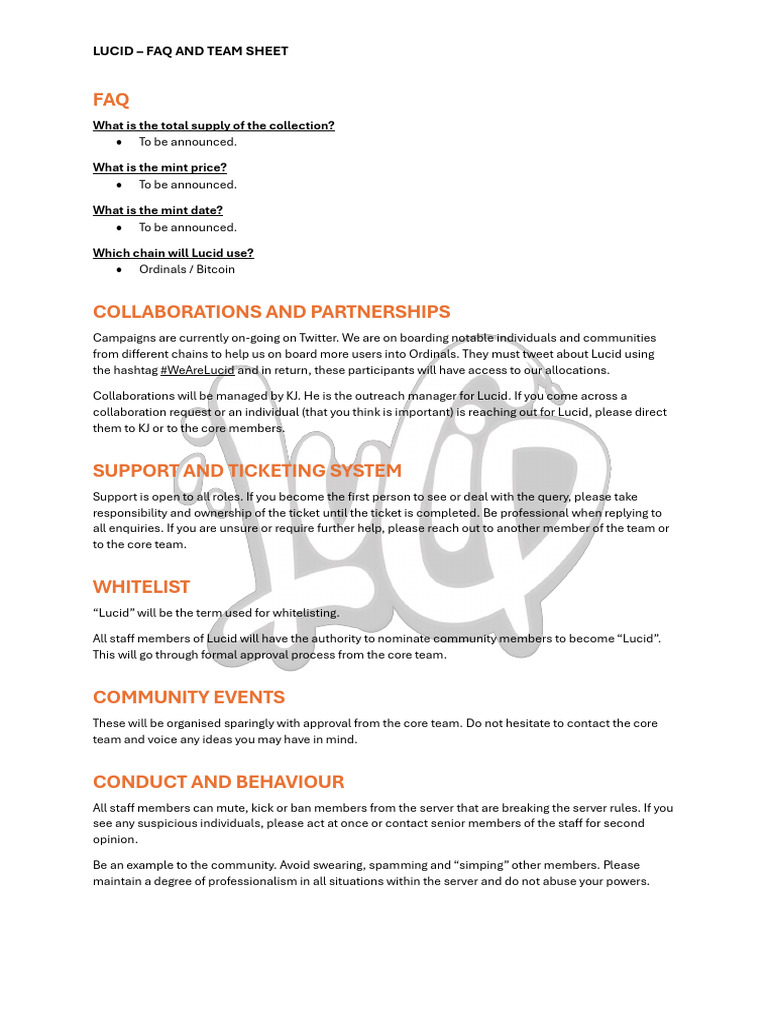 Lucid - FAQ Team Info Sheet | PDF | Computing | Information Technology