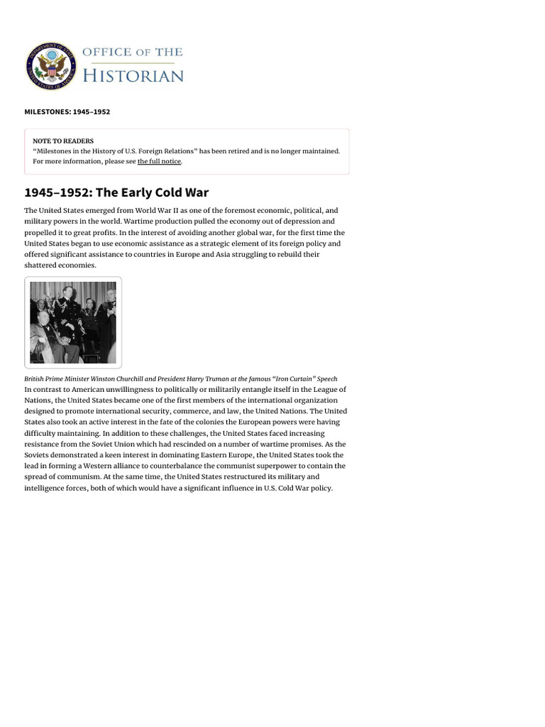 Early Cold War U.S. Foreign Policy | PDF
