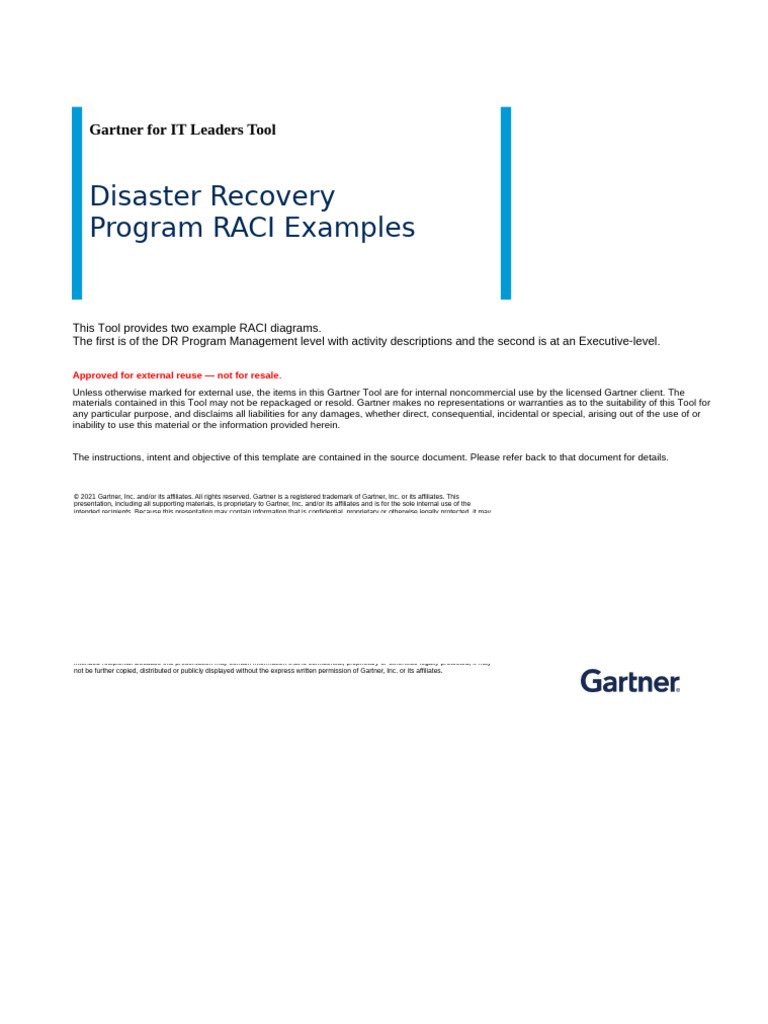 Disaster Recovery Program RACI Examples | PDF | Business