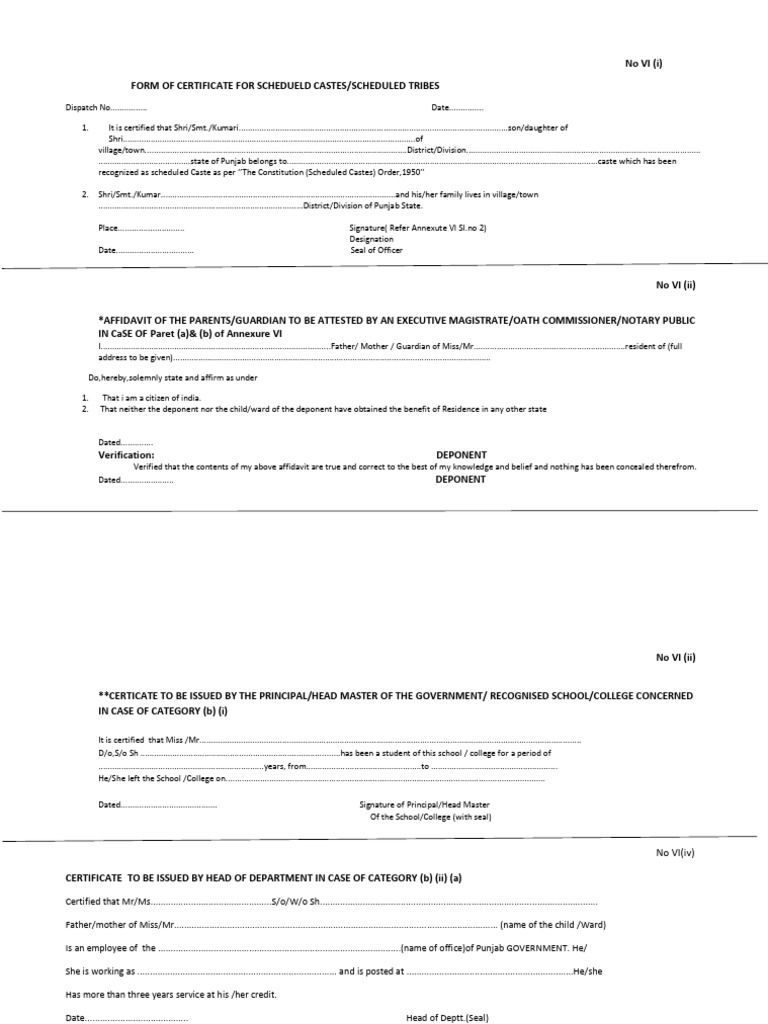 Specimen Formats | PDF | Affidavit