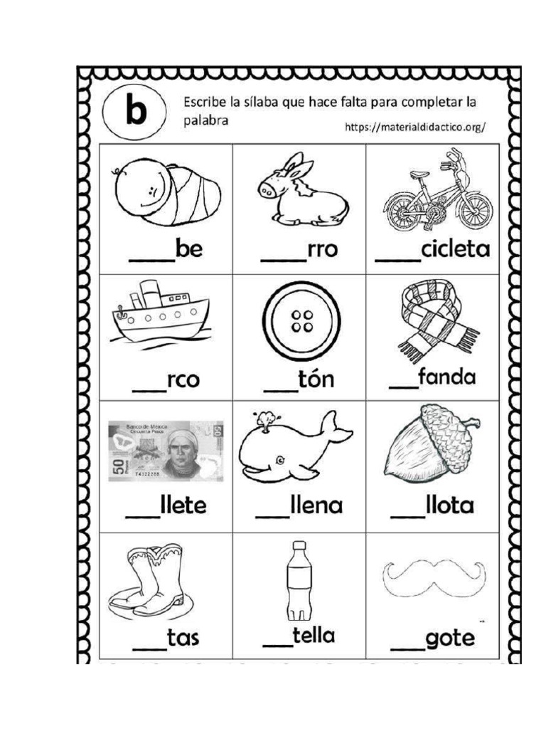 Actividades de 1 Grado Silabas | PDF